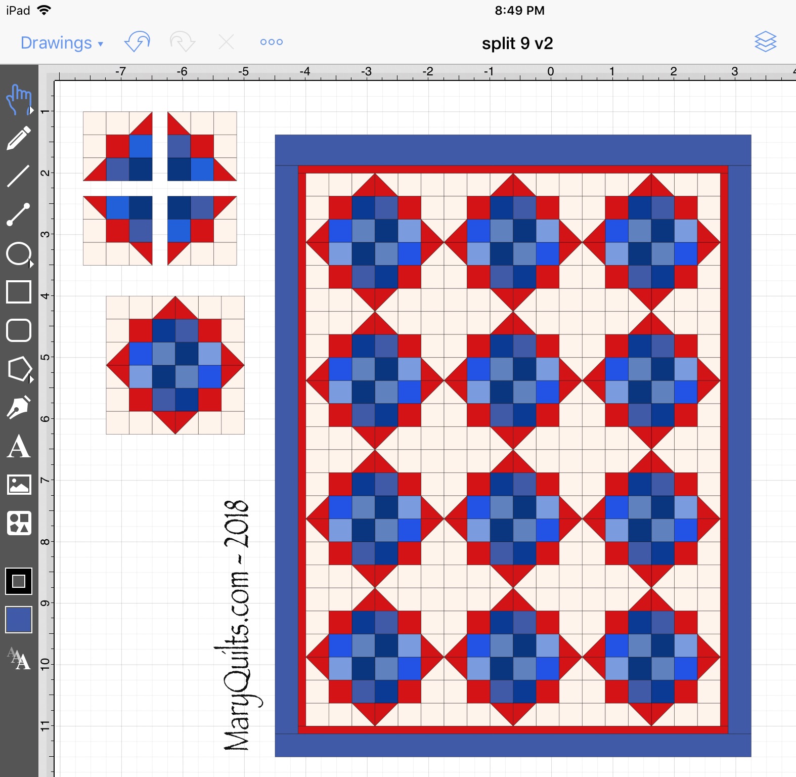 RWB Split 9 – MaryQuilts.com