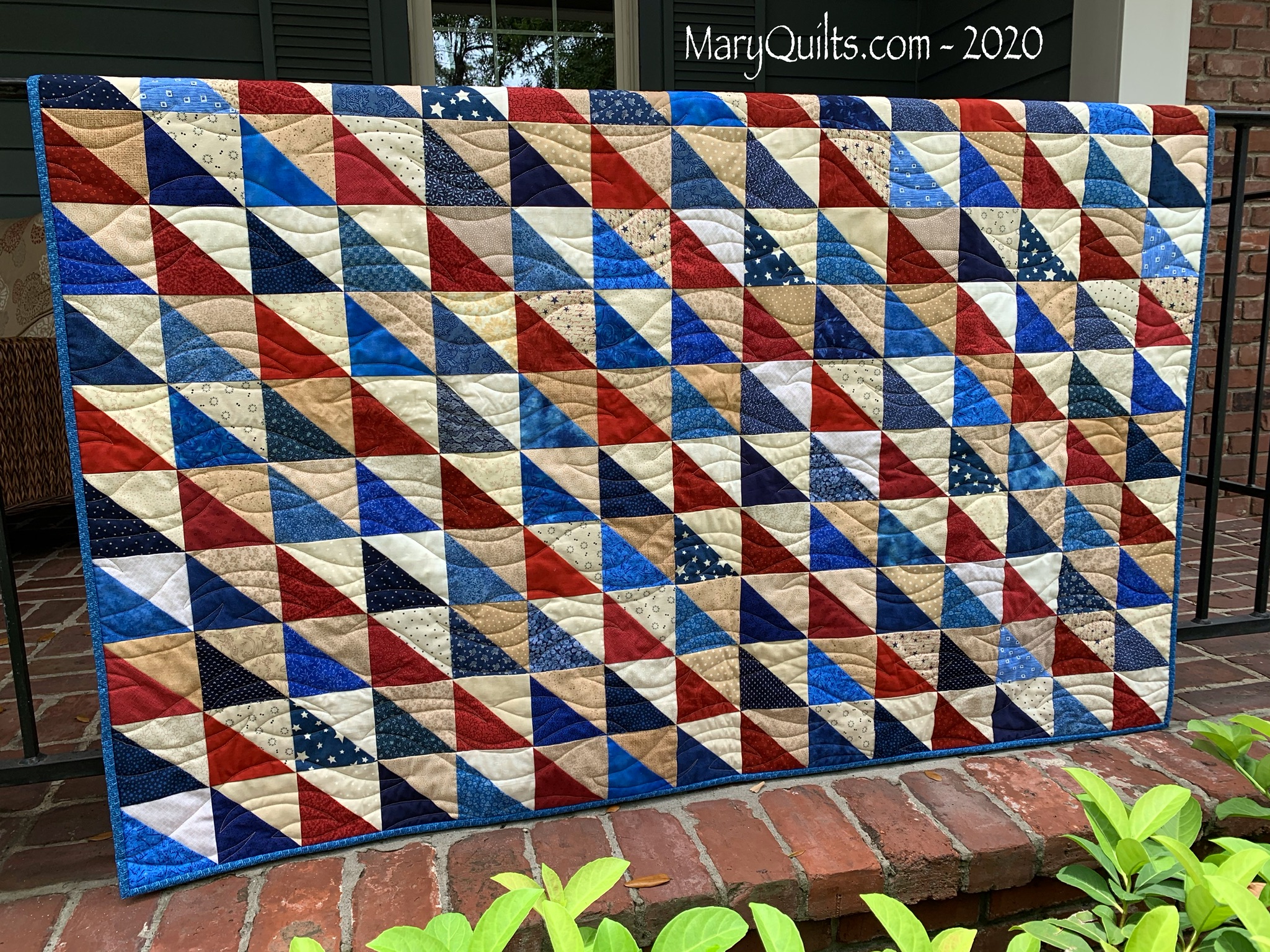 RWB Half Square Triangles – MaryQuilts.com